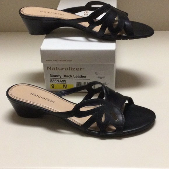 Naturalizer | Shoes | Naturalizer Black Leather Slides | Poshmark